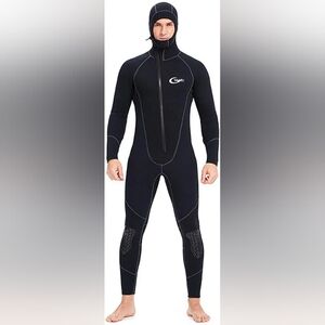 Yon Sub | Swim | Yon Sub Black Neoprene Front Zip Full Body Hood Scuba ...